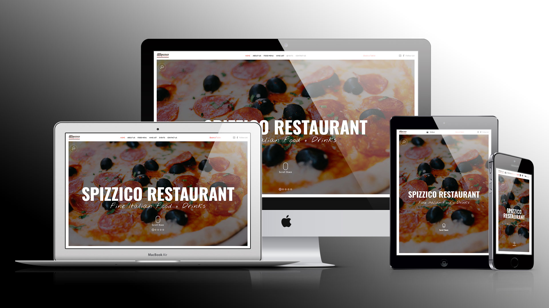 Spizzico Restaurant Project: Custom Website Design by PixelUp